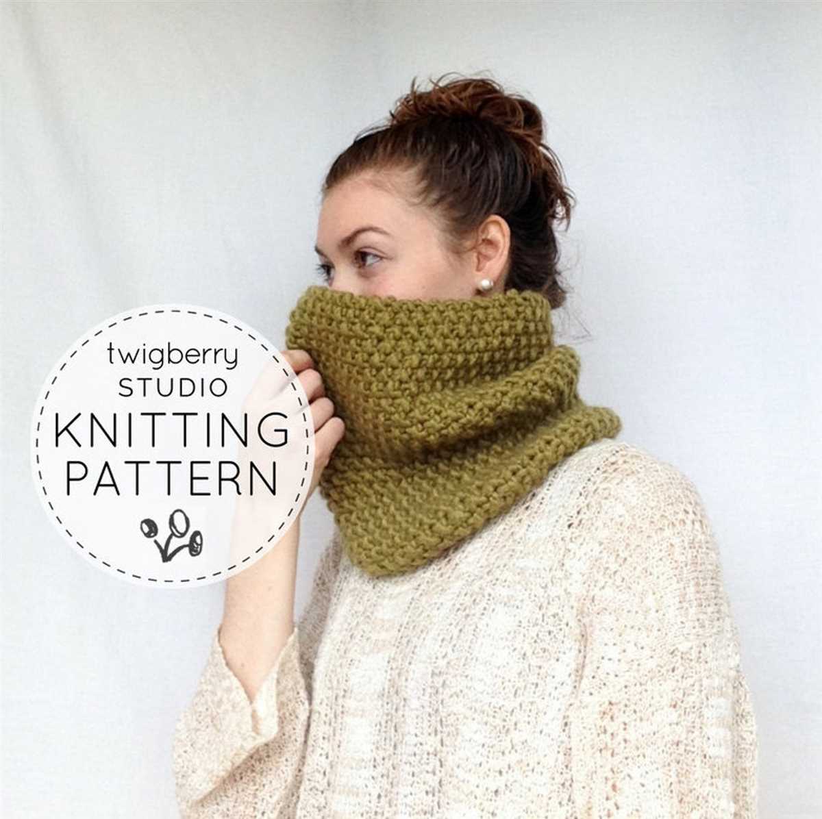 Effortless bulky cowl knitting pattern