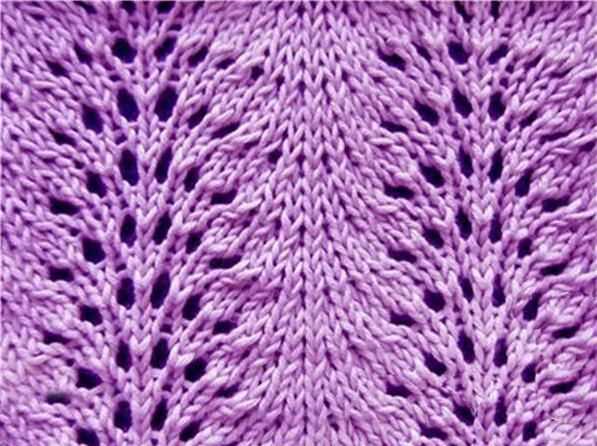 Beautiful knitting patterns with feather and fan