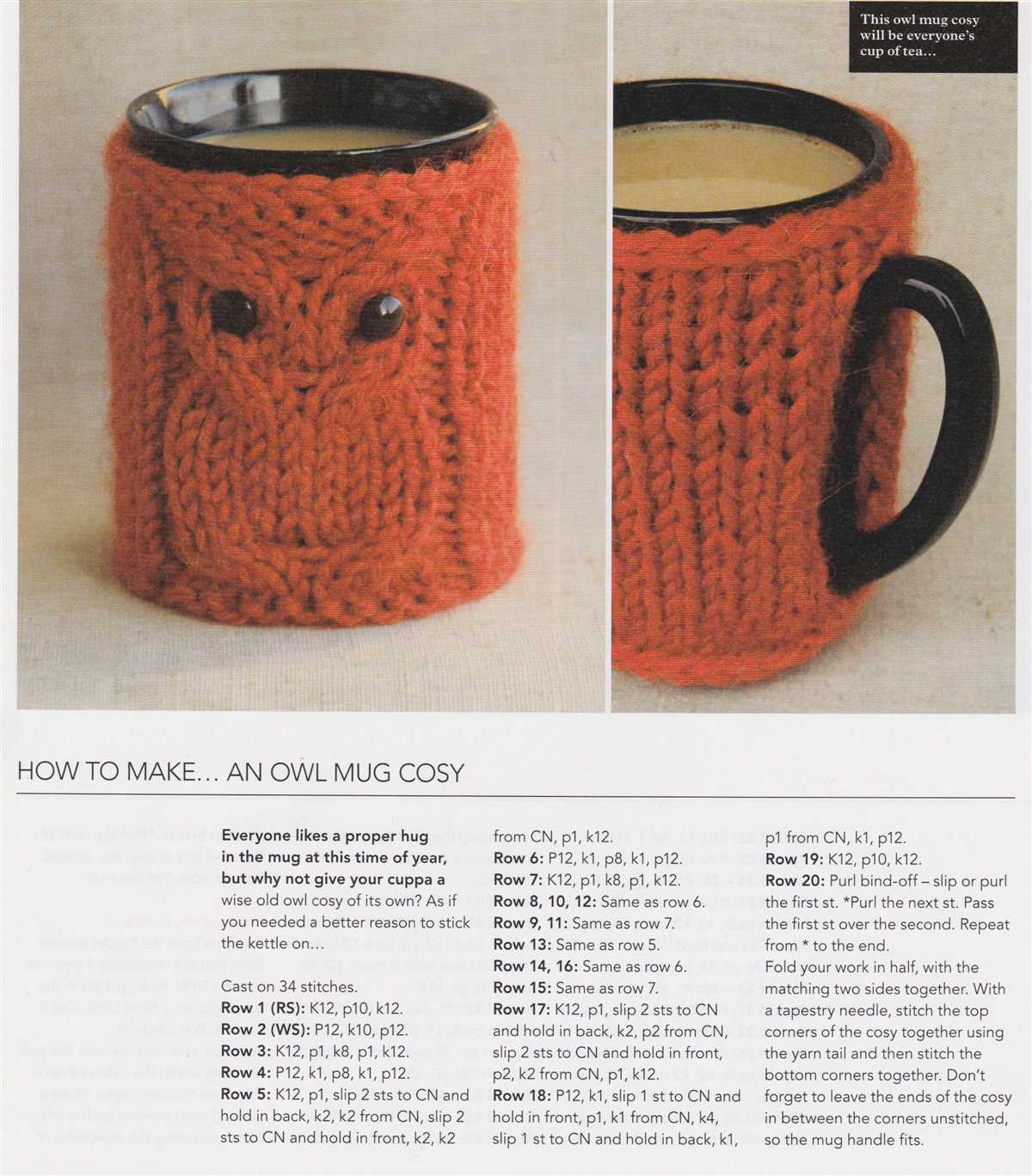 Stay Cozy with This Knitted Mug Cosy Pattern
