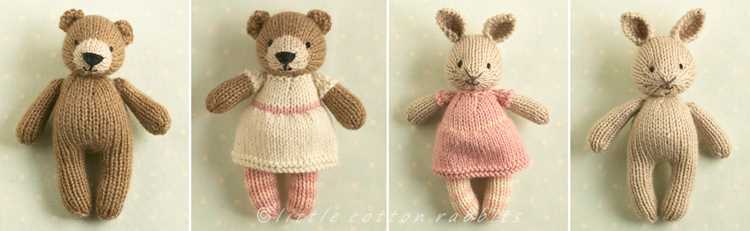 Knit your own tiny teddy bear with these free patterns!