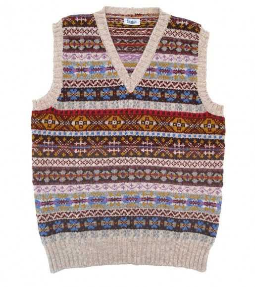 Create a stylish fair isle slipover with this knitting pattern