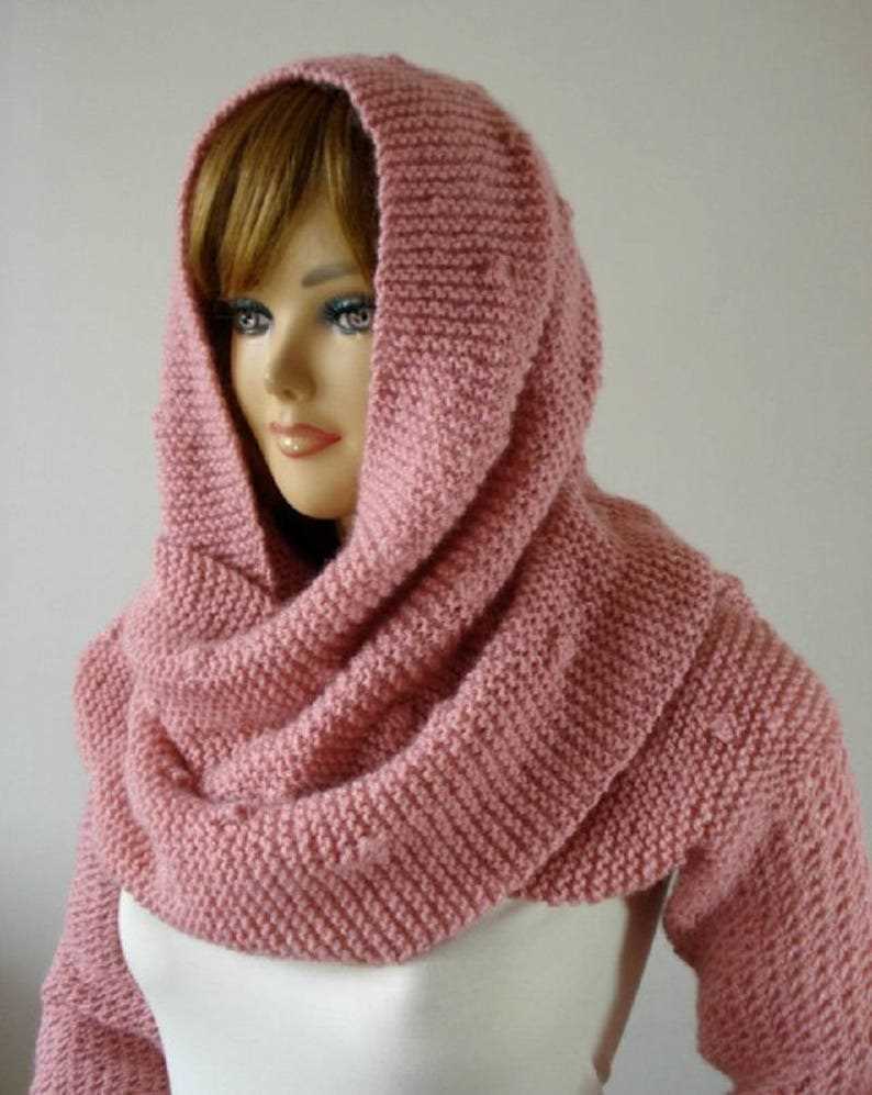 Cozy and Simple Hooded Cowl Knitting Pattern
