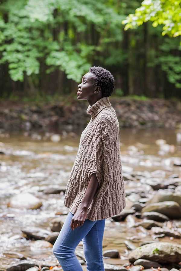 Stylish Lace Poncho Knitting Pattern