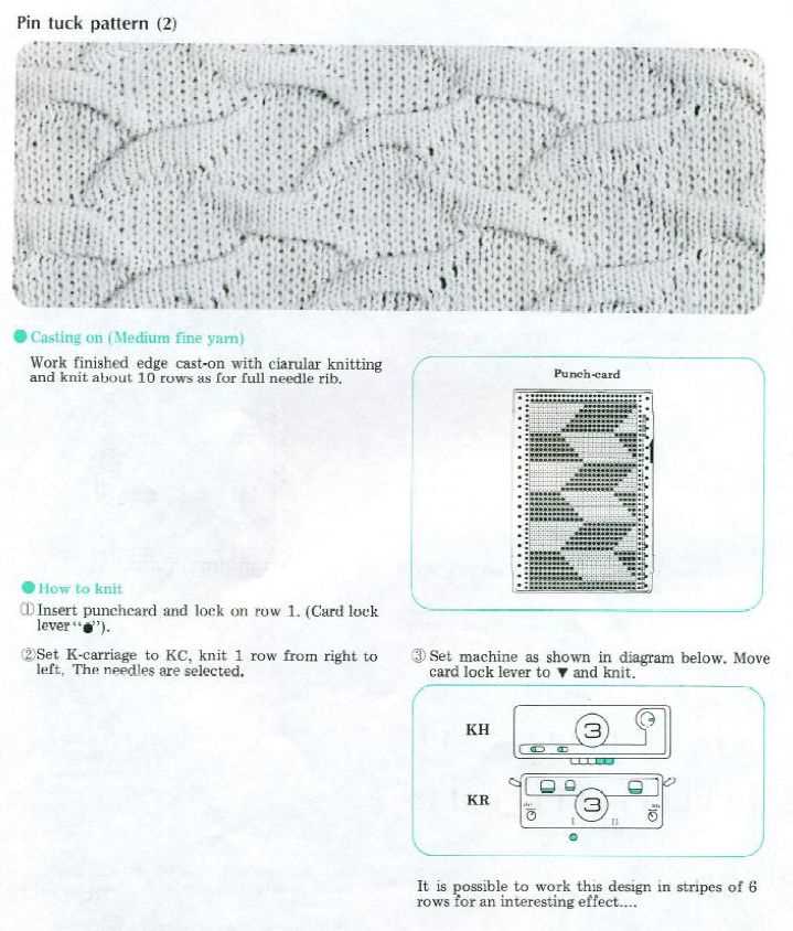 Exploring Unique Tuck Stitch Patterns on a Knitting Machine