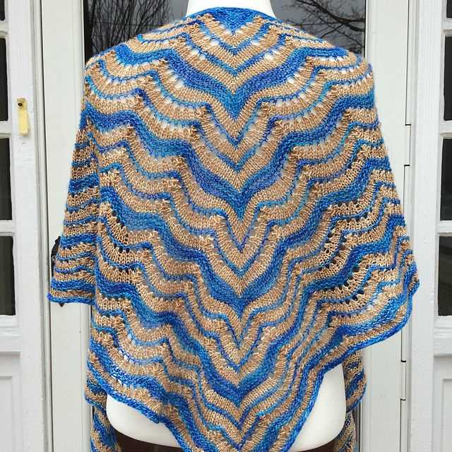 A Unique Machine Knit Triangle Shawl Pattern