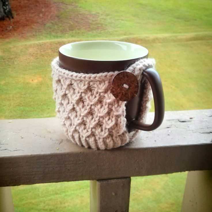 Cozy up your morning coffee with a knitted mug