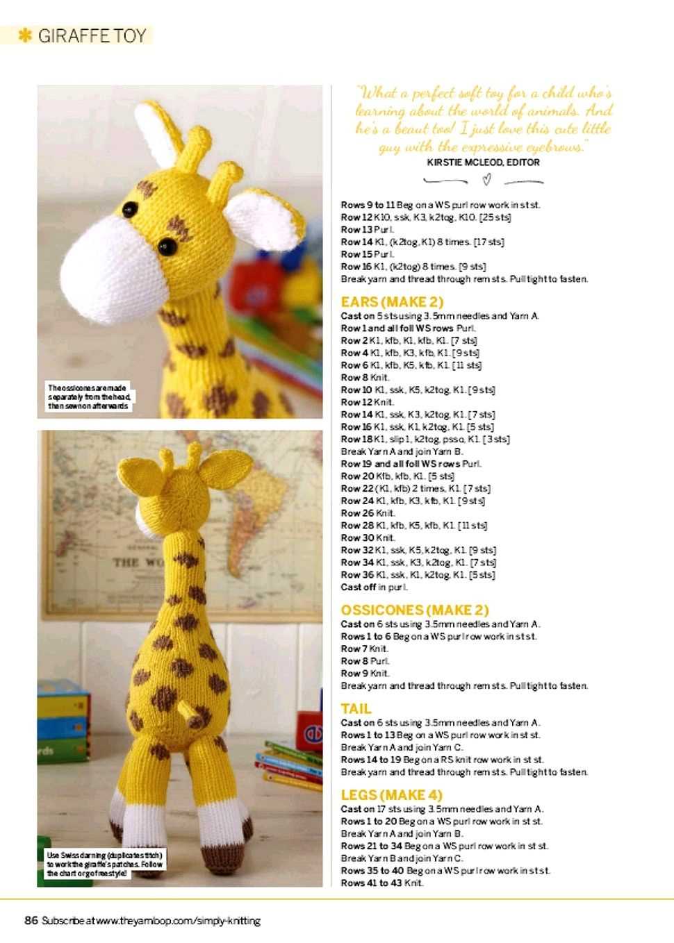 Free pattern for a cute knitted giraffe hat