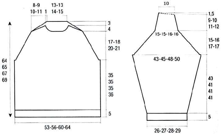 Easy-to-follow pattern for a raglan sweater made with a machine knit