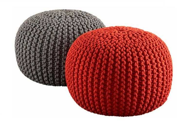Easy Knitting Pattern for a Stylish Pouf Ottoman