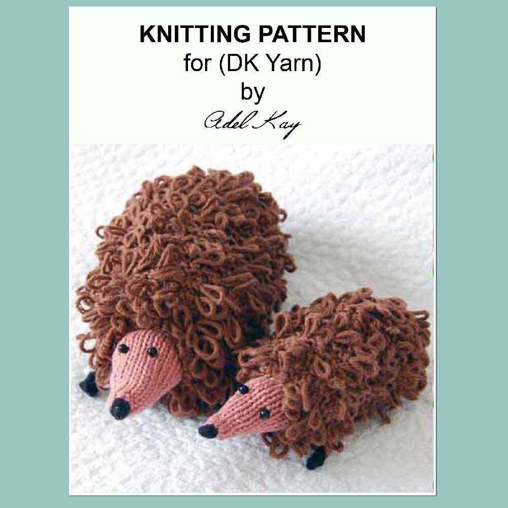 Free knitting pattern for a sparkly hedgehog with tinsel