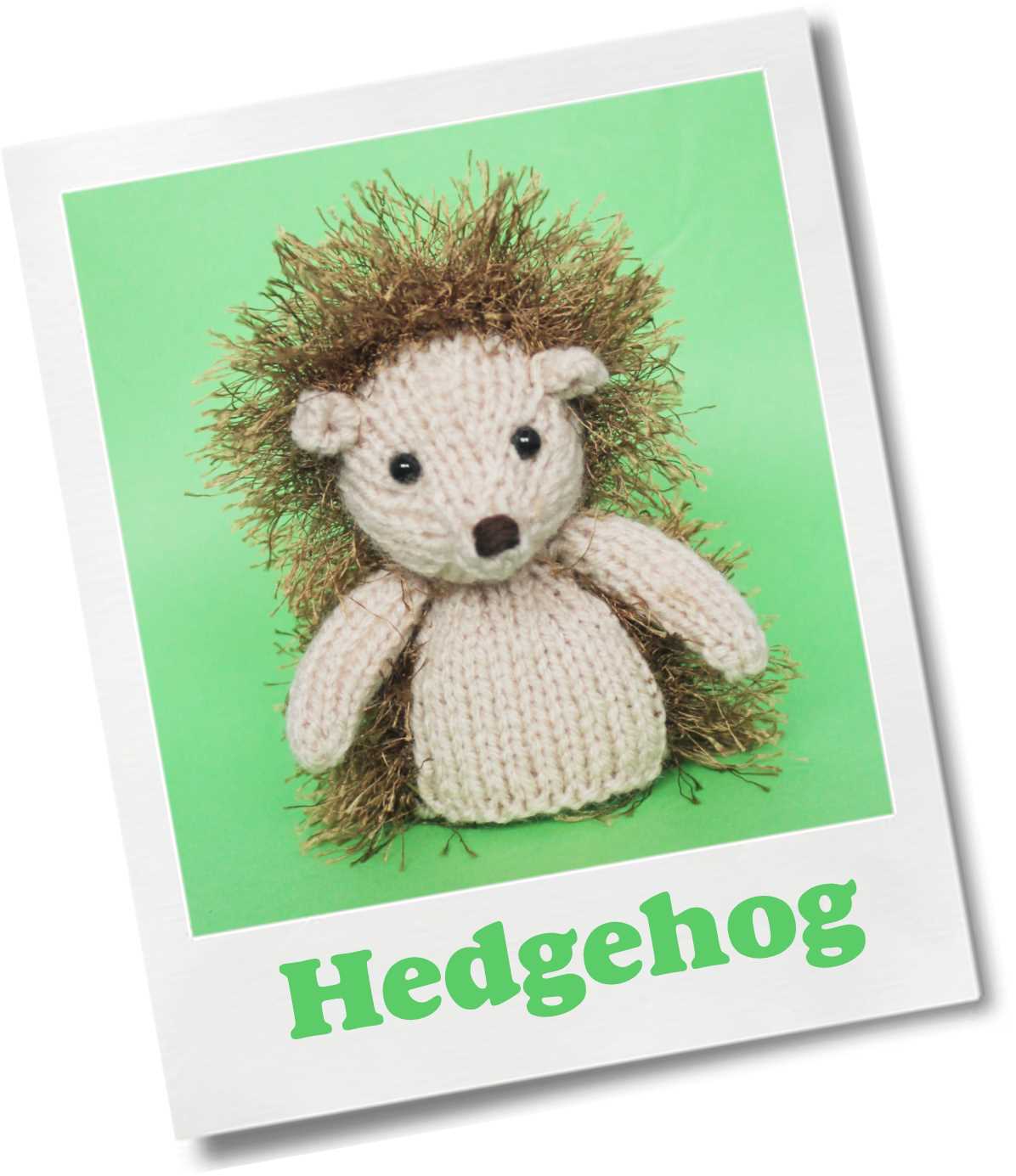 Free knitting pattern for a sparkly hedgehog with tinsel